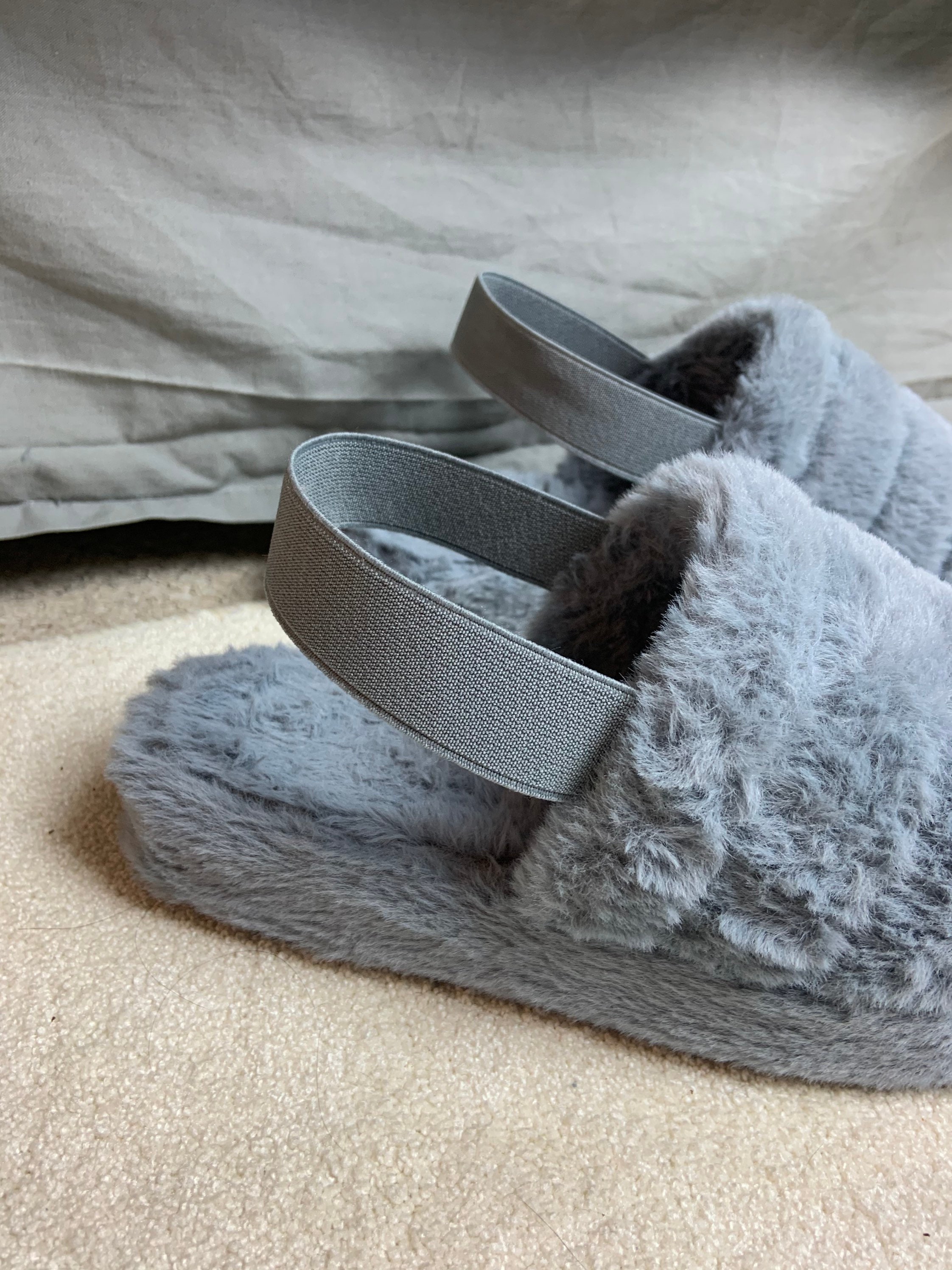Fluffy Slip on Slippers Open Toe Lounge Wear Bedtime Indoor - Etsy