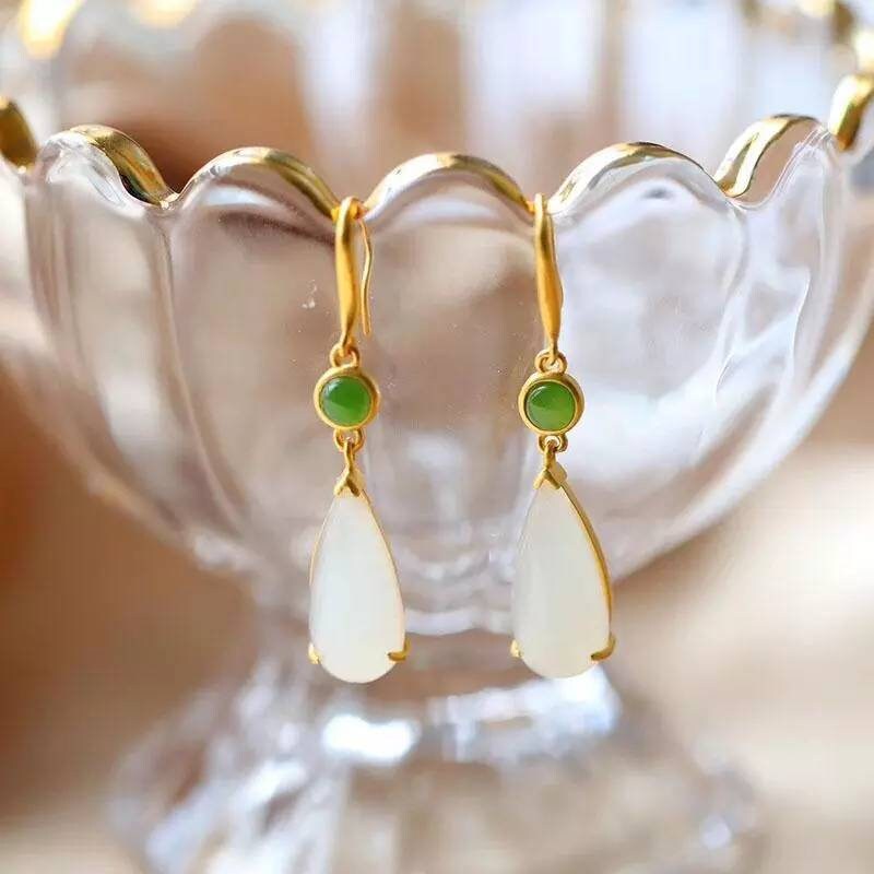 Jade Earrings Genuine Jade Earrings Dangle Earrings for - Etsy