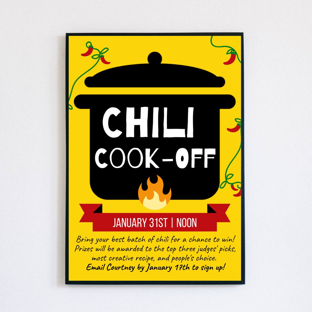Chili Cook-off Customizable Event Flyer - Etsy