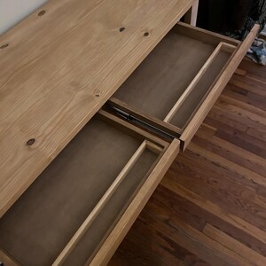 Handcrafted Modern Rustic Desk | Solid White Oak Finish | Natural Pine ...