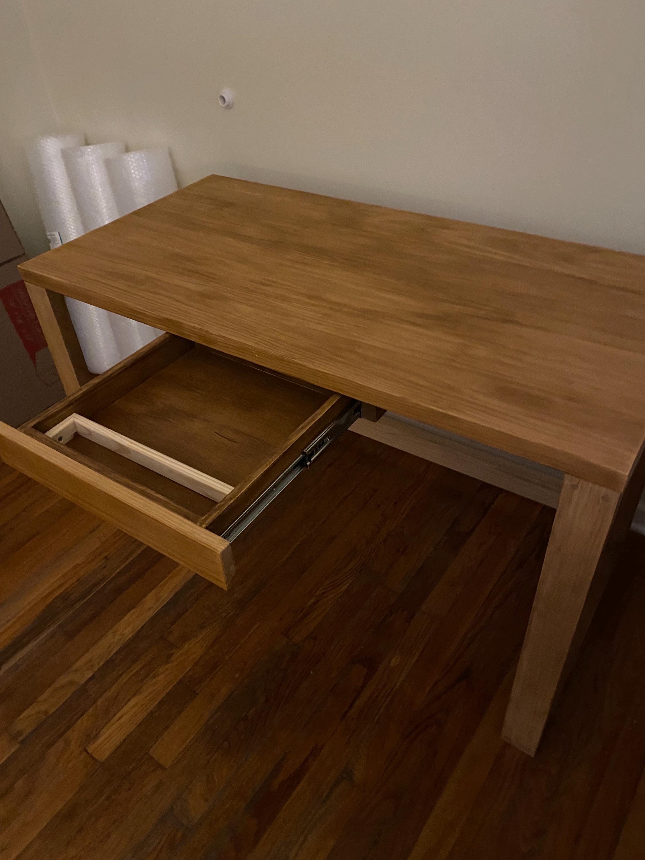 Handcrafted Modern Rustic Desk | Solid White Oak Finish | Natural Pine ...