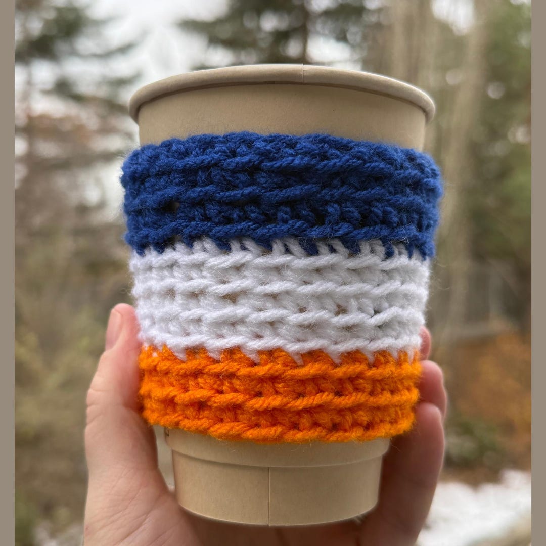 Edmonton Oilers Themed Cup Cozy - Crotched Coffee Sleeve | Hockey Merch ...