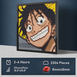 Pixel Art Anime Lego Style Kit 2304 Pieces Wall Art Fun Activity - Etsy