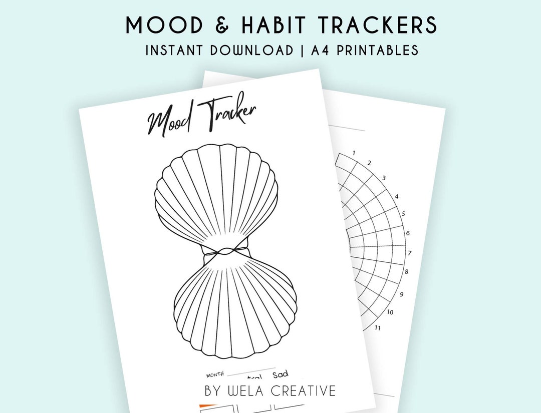 Sea Shell Mood Tracker Printable Kit Monthly Mood Log Mood - Etsy
