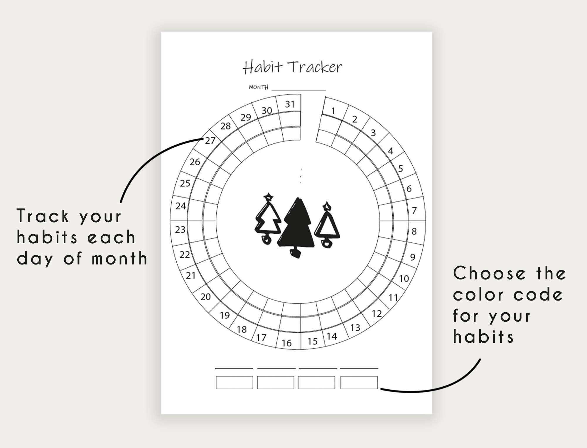 Christmas Mood Tracker Printable Kit Monthly Mood Log Mood - Etsy