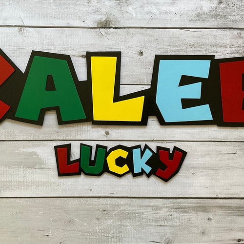 Super Mario Brothers Inspired Kids Name Door Sign - Etsy