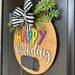 Handcrafted Happy Birthday Front Door Sign Vibrant and - Etsy