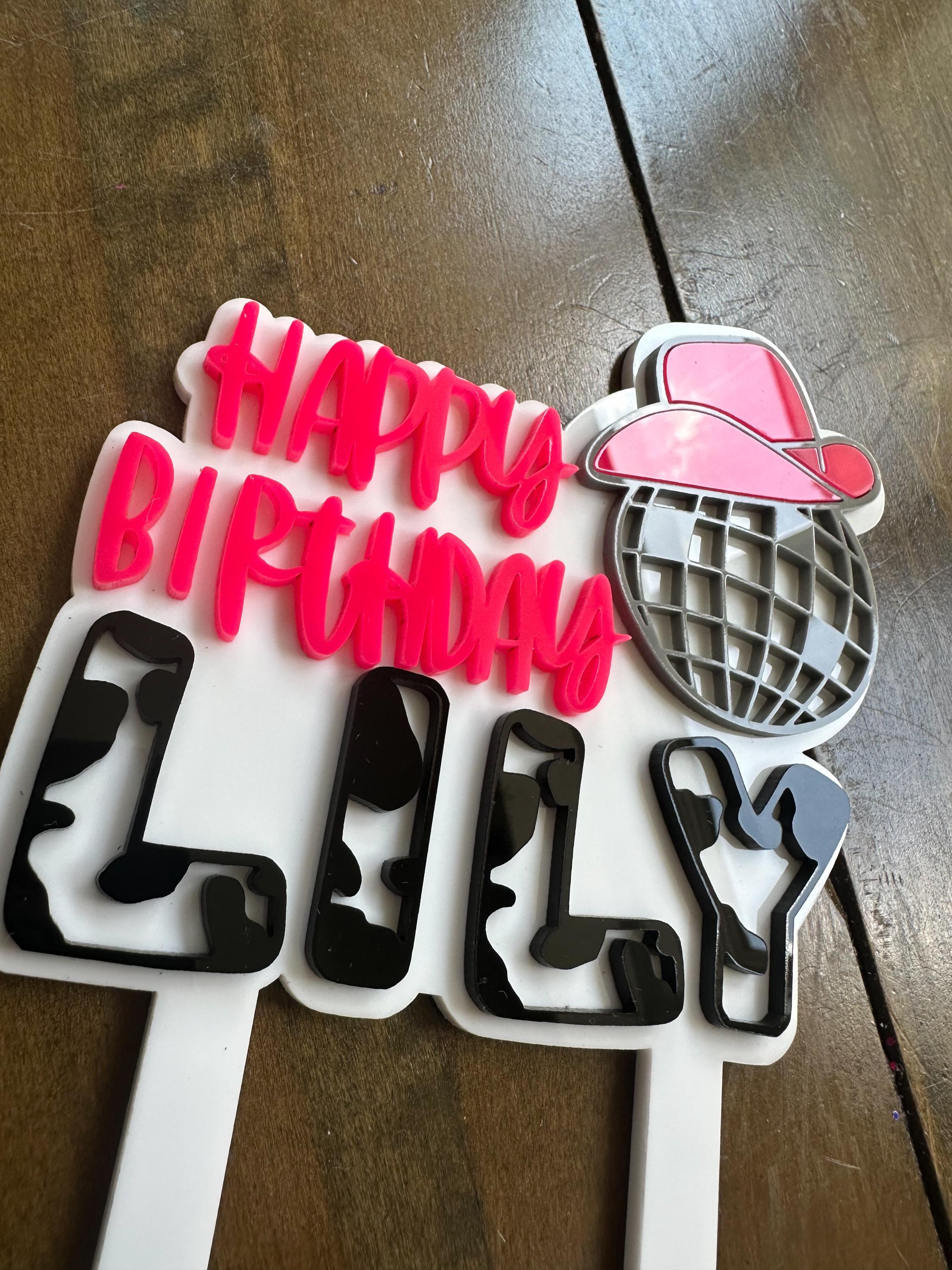 Custom Disco Cowgirl Cake Topper – Birthday Party Decor - Etsy