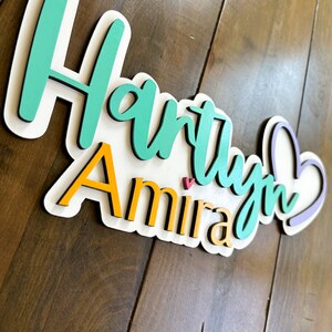 Eclectic Pastel Hearts Name Sign: Girly Wall Art - Customized Gift for ...