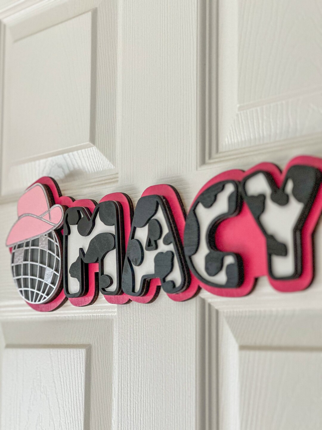 Personalized Disco Cowgirl Name Sign | Custom Groovy Decor - Etsy