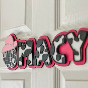 Personalized Disco Cowgirl Name Sign | Custom Groovy Decor - Etsy