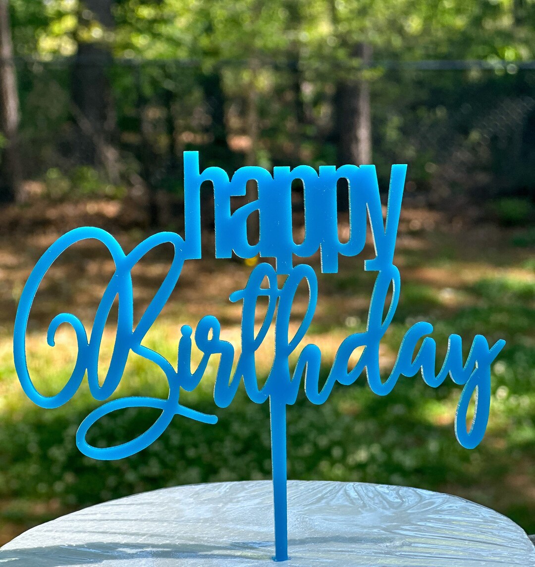 Acrylic Happy Birthday Cake Topper Birthday Cake Pick for Birthday ...