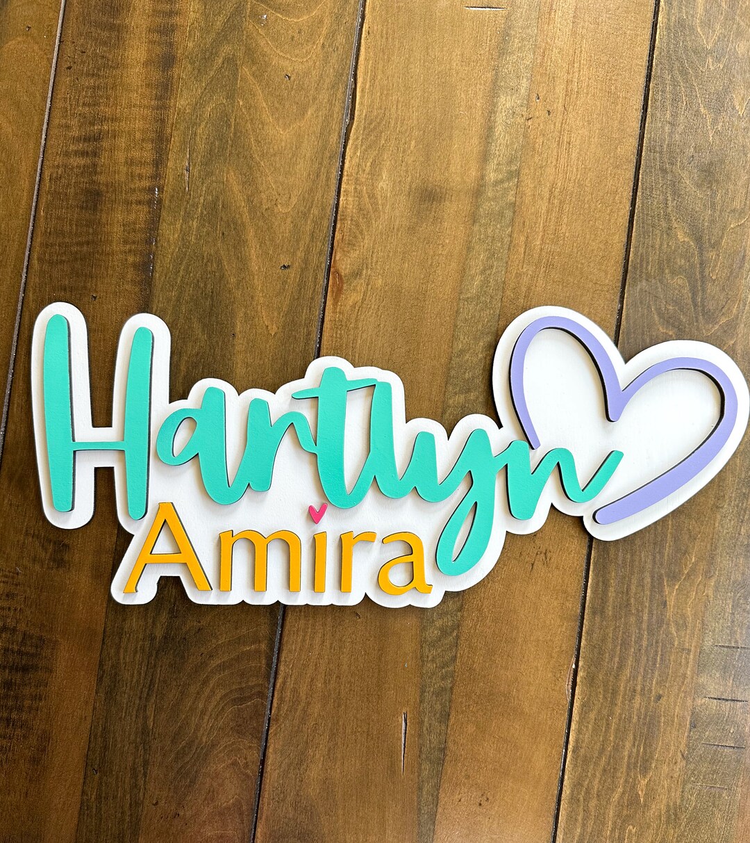 Eclectic Pastel Hearts Name Sign: Girly Wall Art - Customized Gift for ...