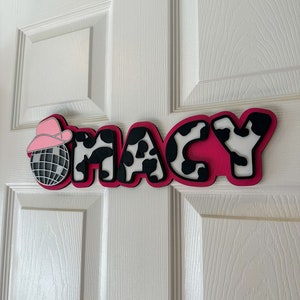Personalized Disco Cowgirl Name Sign | Custom Groovy Decor - Etsy