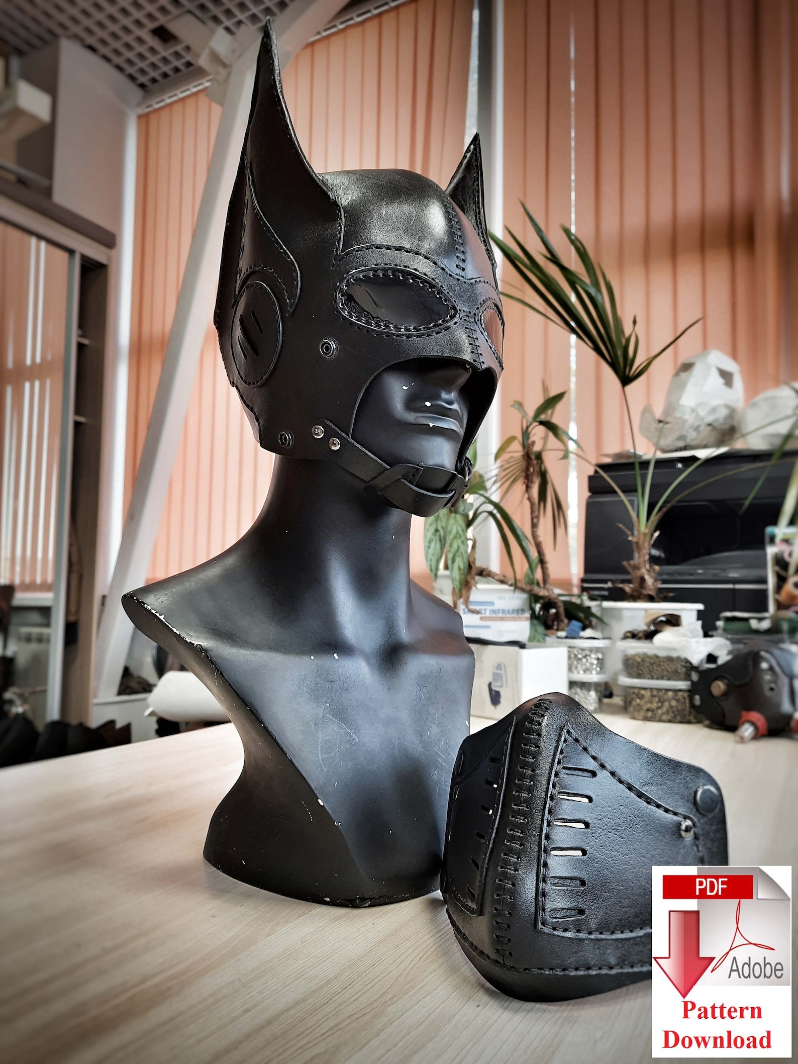 Pattern PDF leather Batman Mask V26 | Etsy