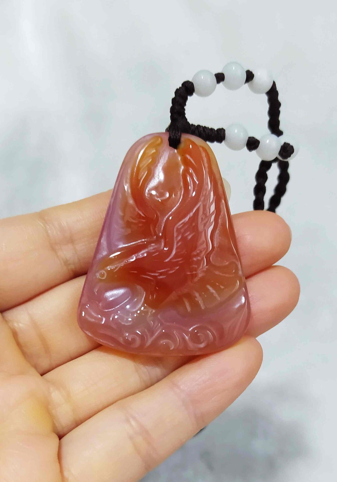 Natural Agate Carved Eagle Amulet Pendant F347 - Etsy