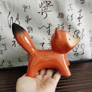 China Zisha Ceramics Carved Fox Tea Pet Statue, Personality Home Office ...