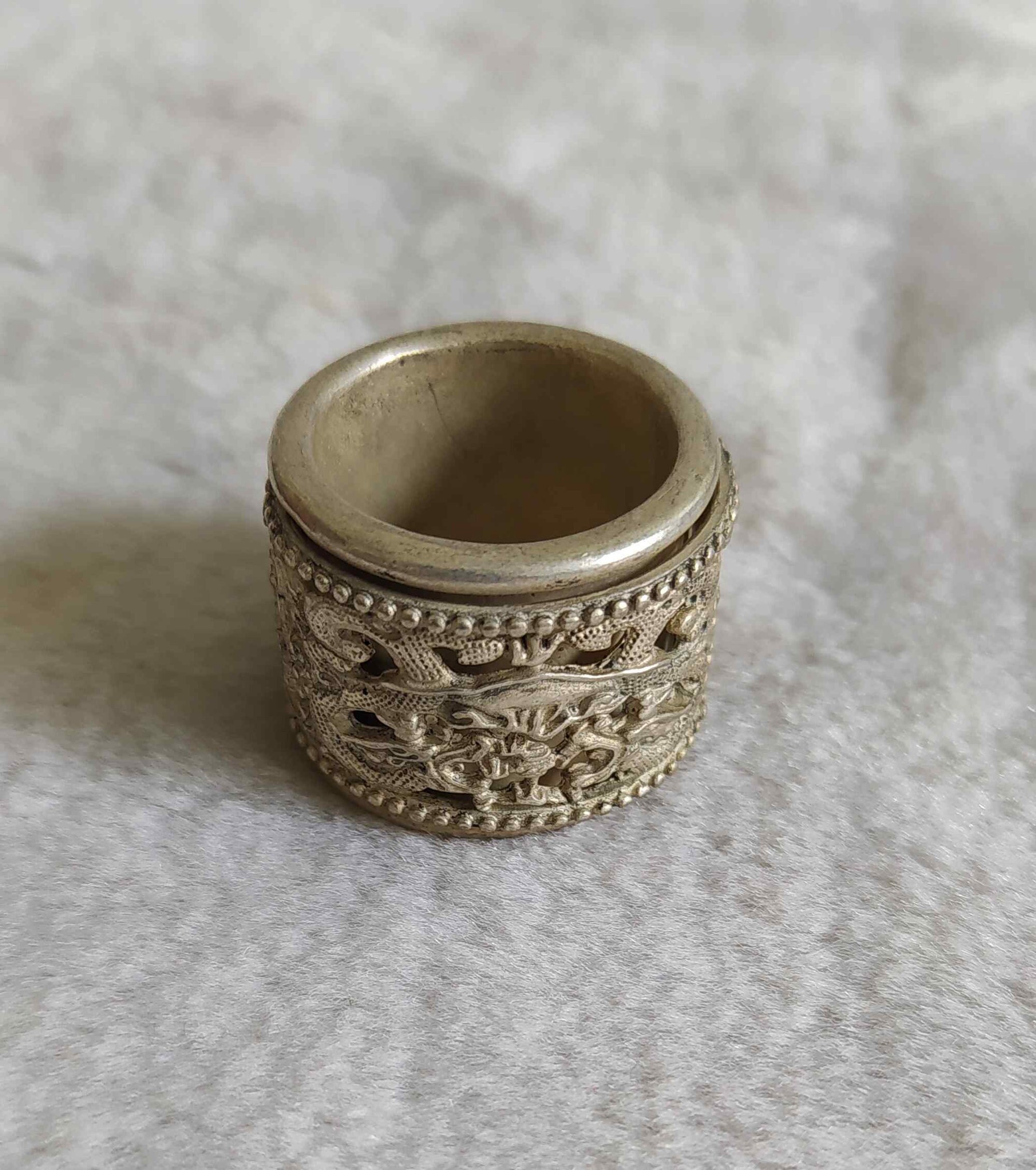 Antique Tibet silver carved dragon ring US 13 1/2 | Etsy