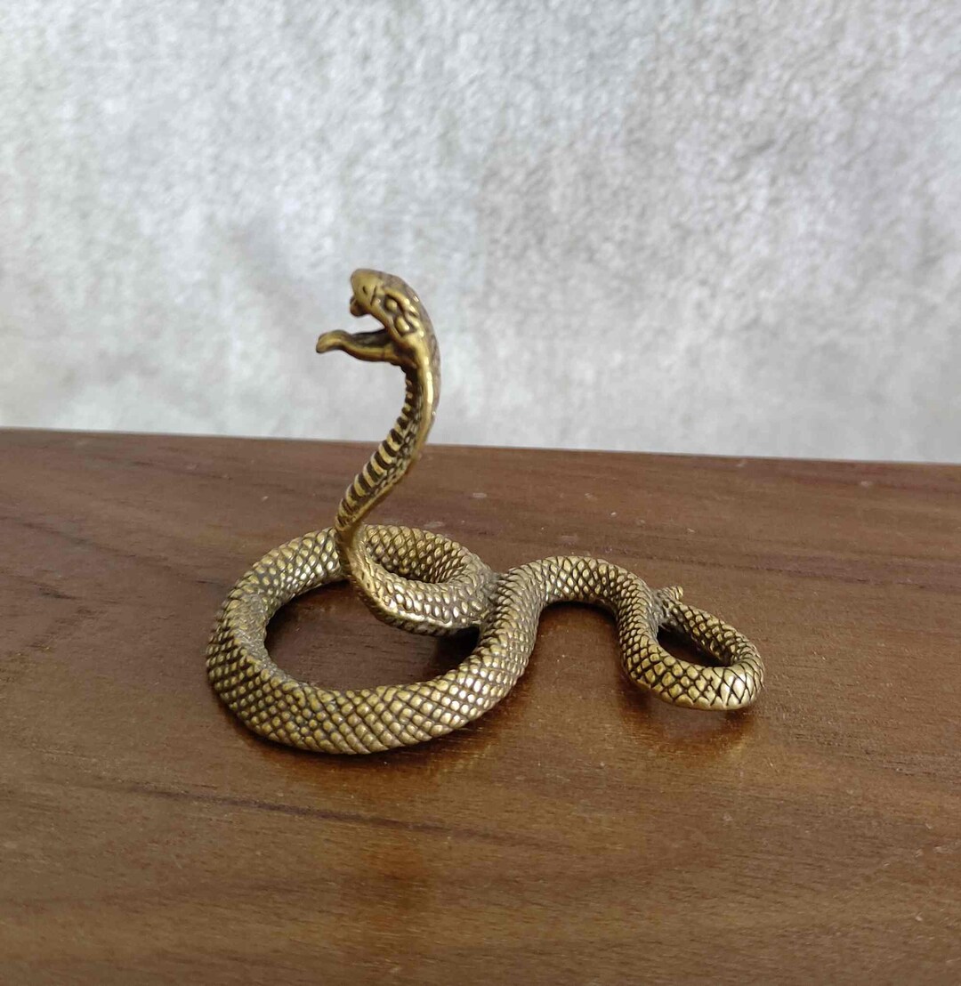 Solid Brass Hand Carved Snake Tea Pet Statue, Home Decoration, Creative ...