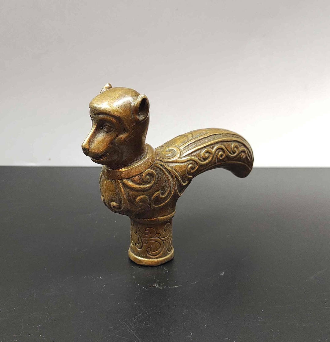 Vintage Brass Carved Monkey Cane Head Statue, the Elderly Gift. H022 - Etsy