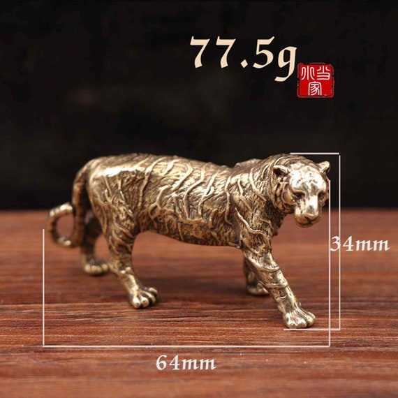 Exquisite Chinese Ancient Brass Hand-carved Tiger Statue | Etsy