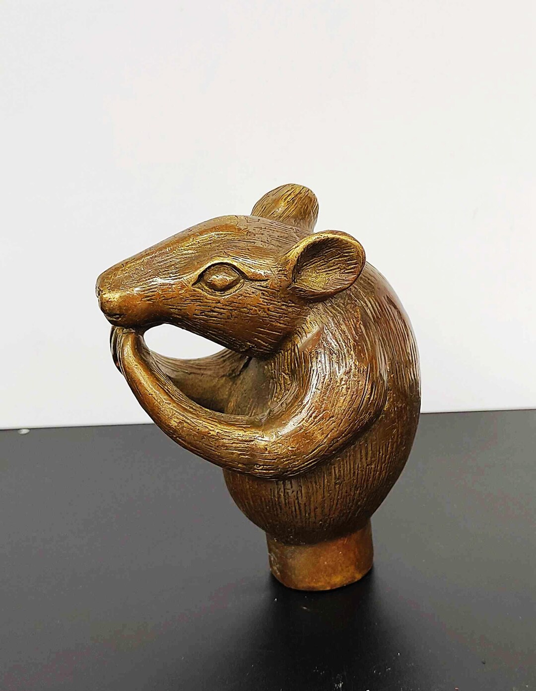 Vintage Brass Mouse Cane Head Statue, the Elderly Gift. H012 - Etsy