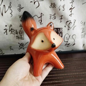 China Zisha Ceramics Carved Fox Tea Pet Statue, Personality Home Office ...