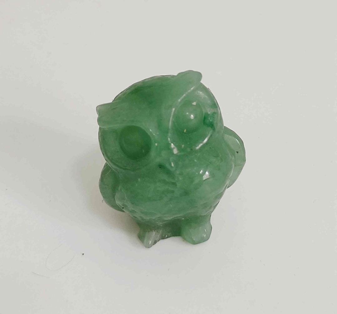 Natural Jade Carved Owl Tea Pet Statue, Personality Home Office ...