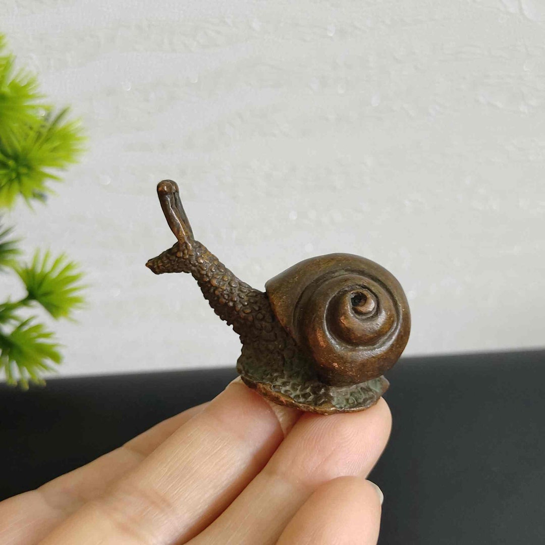 Vintage Bronze Carved Snails Statue, Home Decoration, Creative and Cute ...