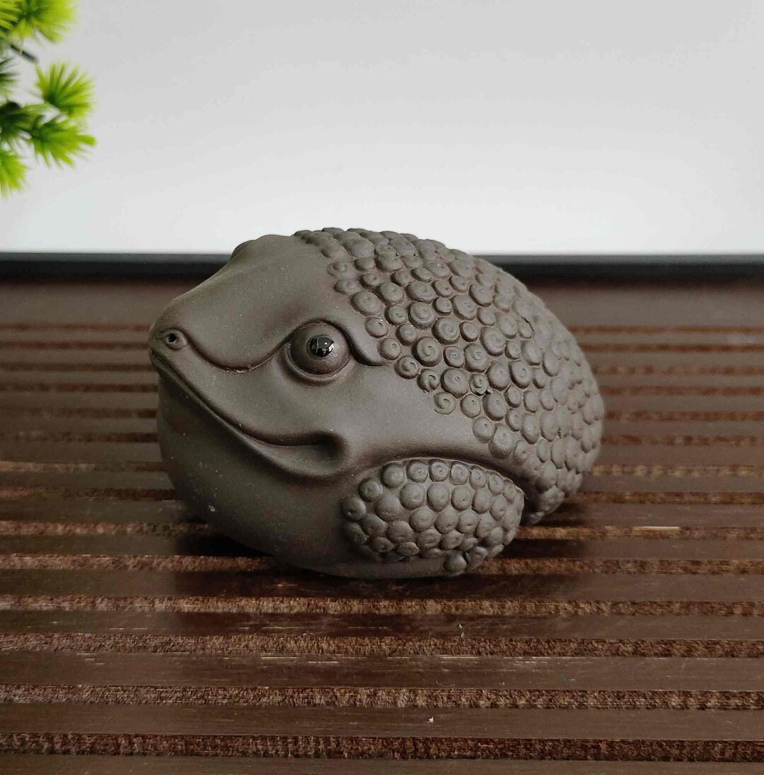 Chinese Zisha Carved Toad Tea Pet, Original Mine Purple Clay, Handmade ...