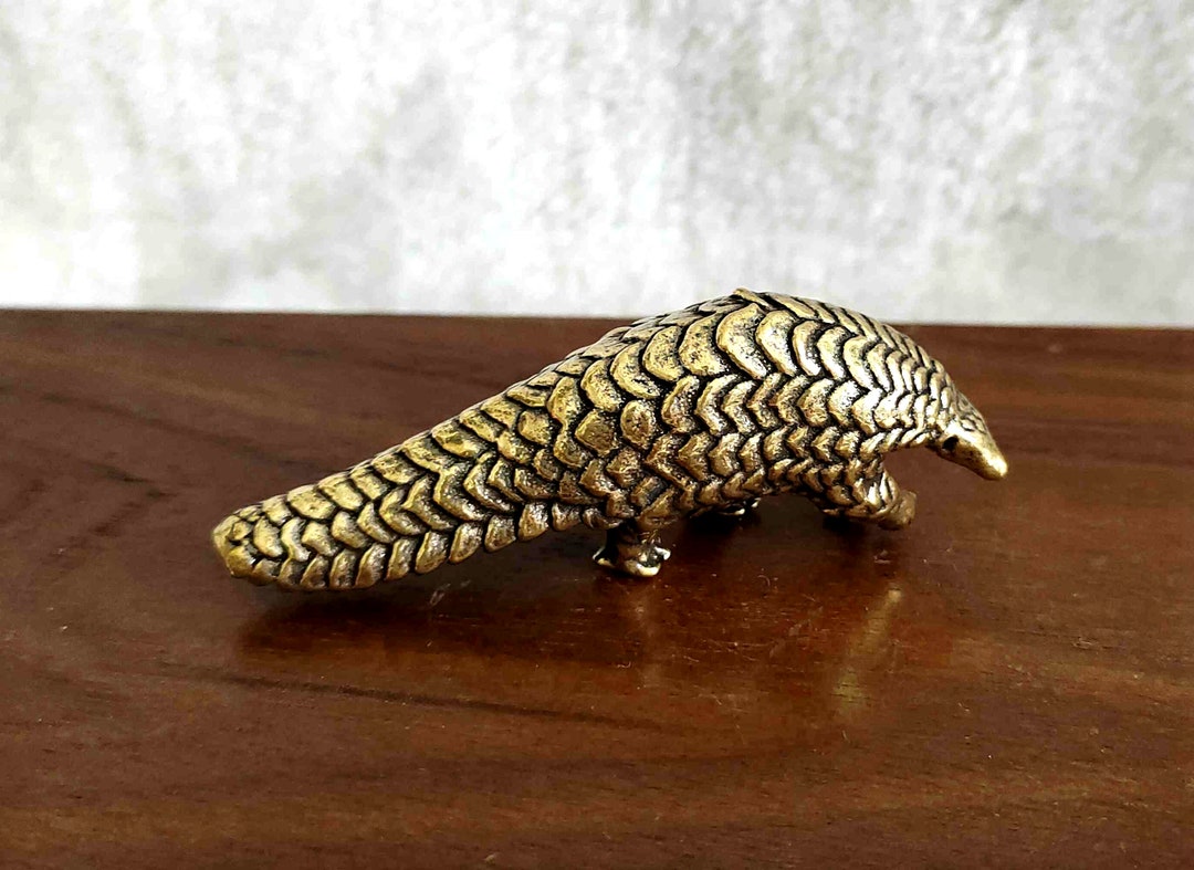 Solid Brass Hand Carved Pangolin Tea Pet Statue, Home Decoration ...