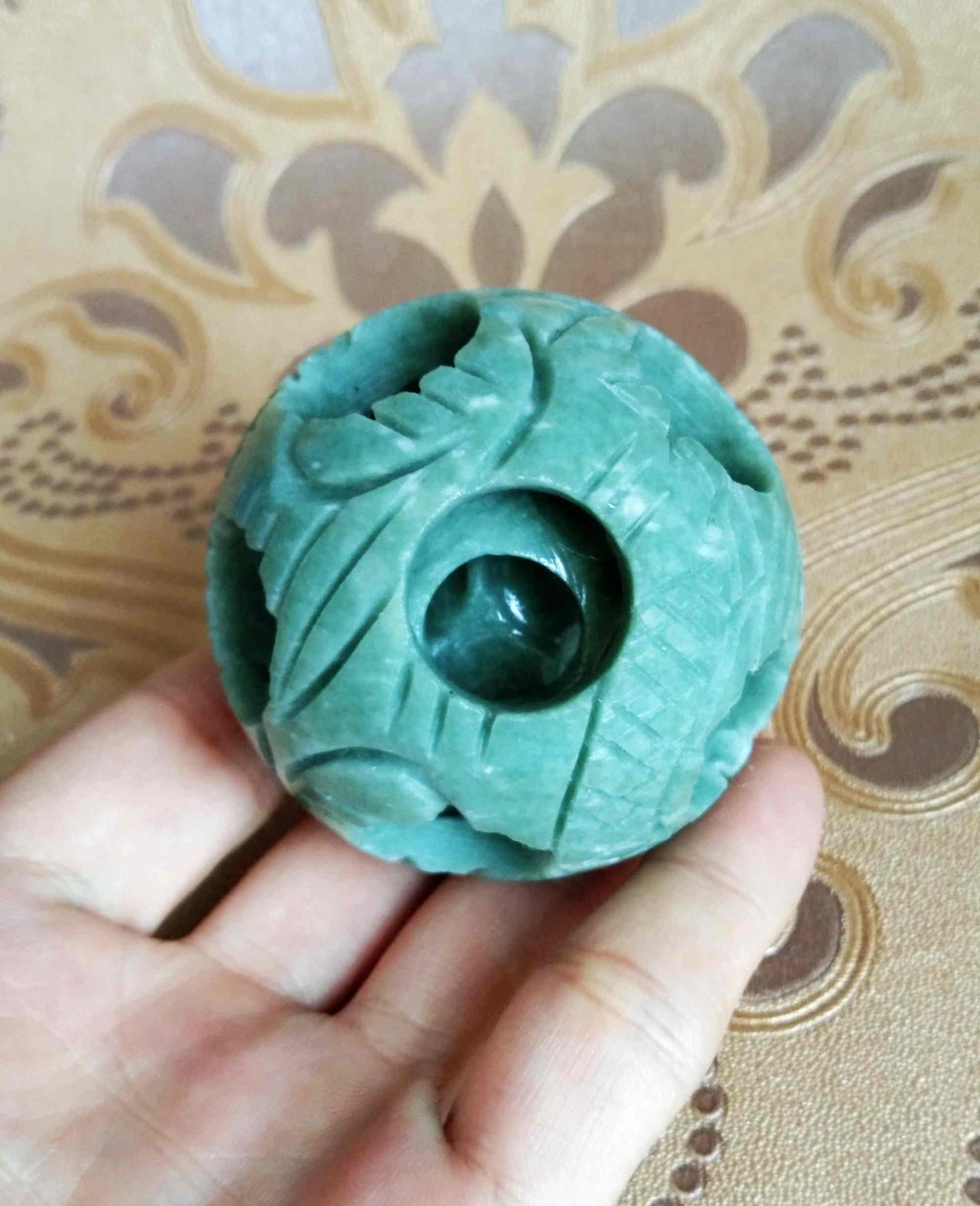 2' Natural Jade Hand Carved 3 Layers Magic Puzzle Ball Sphere F424 - Etsy