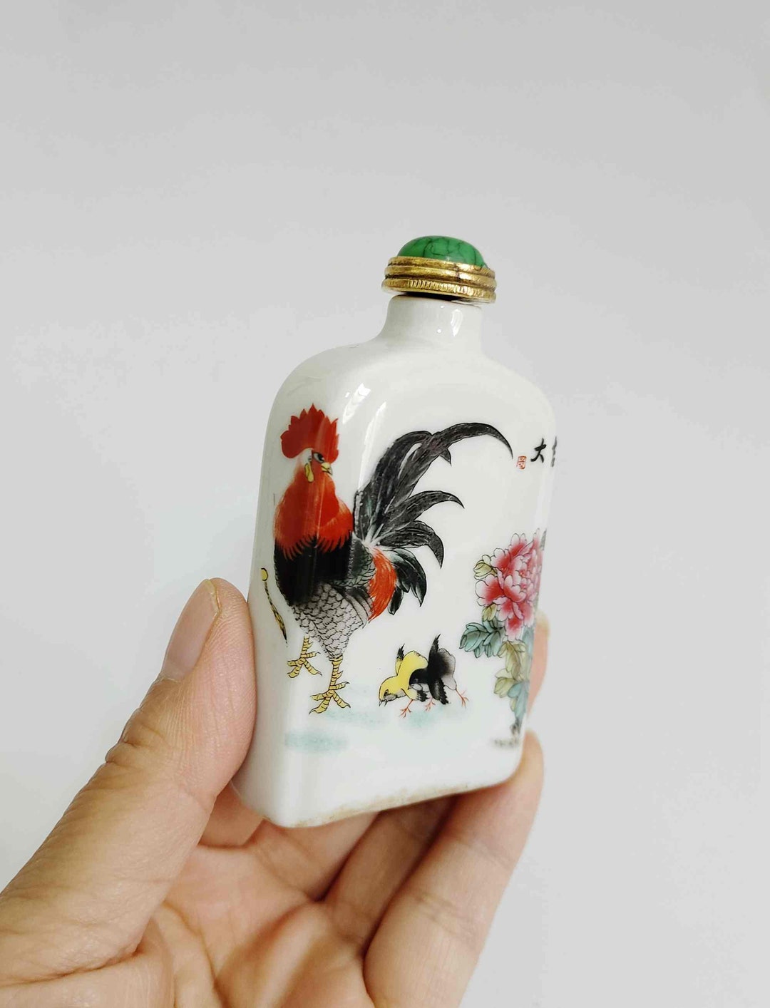 China Ceramic Painted Rooster Snuff Bottles E3543 - Etsy