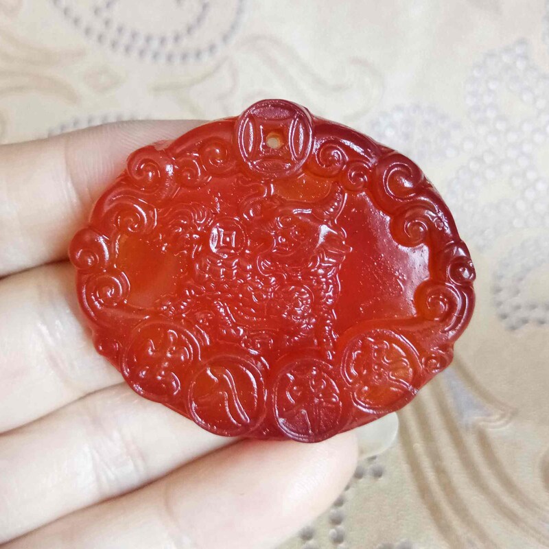 Red Jade Pendant - Etsy