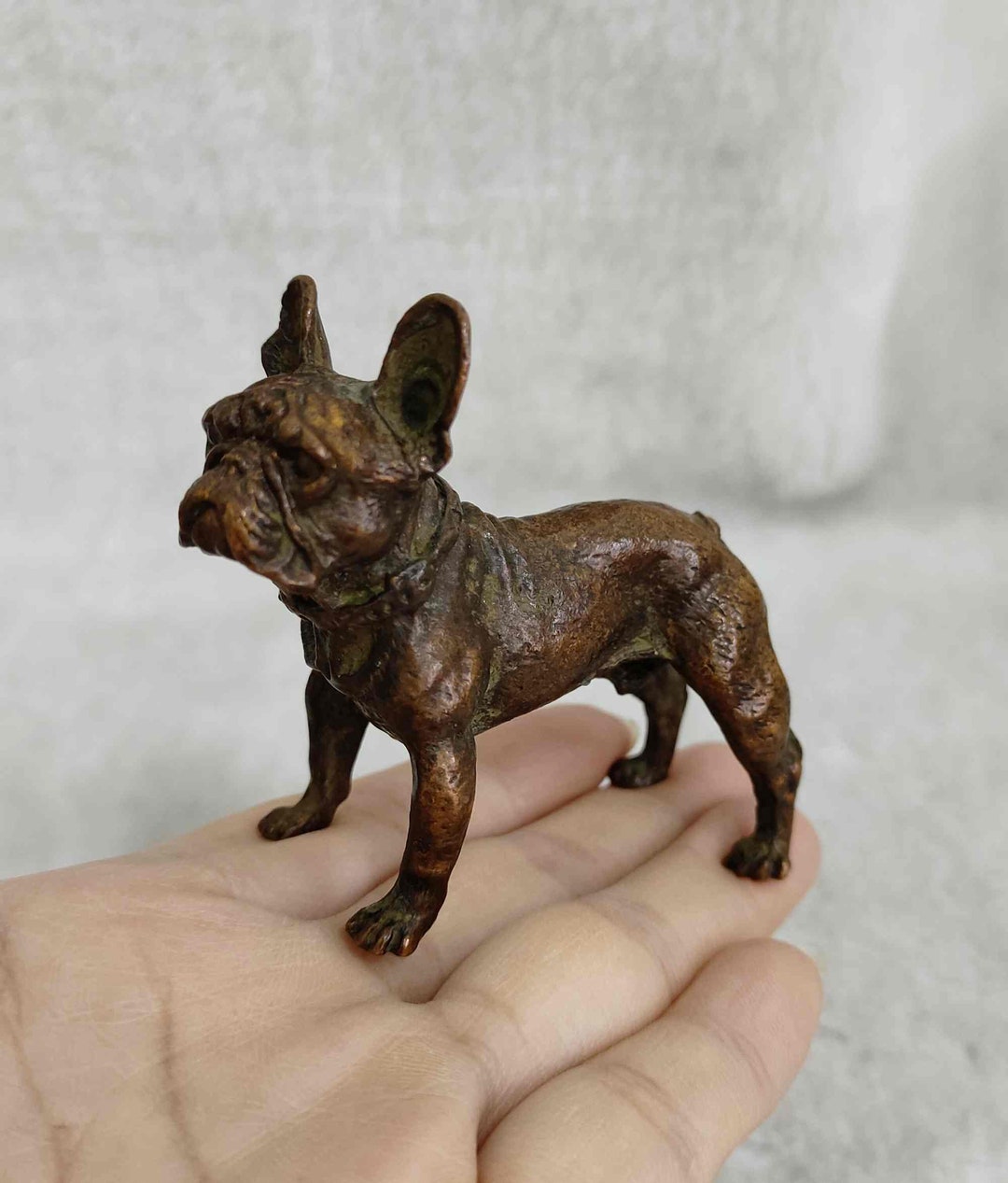 Vintage Bronze Hand Carved Dog Statue, Tea Pet Statue, Home Decoration ...