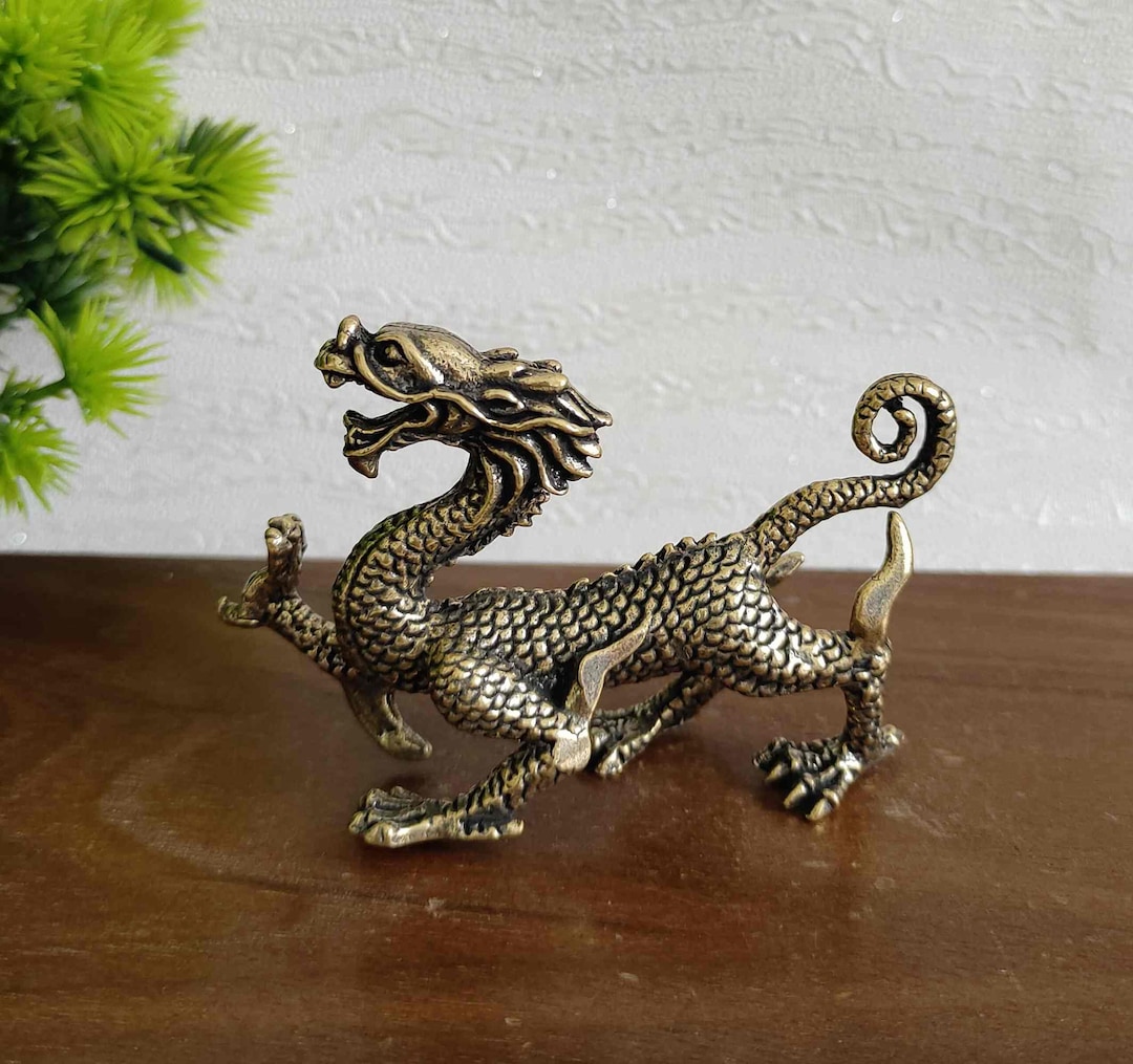 Brass Carved Dragon Statue, Home Decoration, Creative and Cute ...