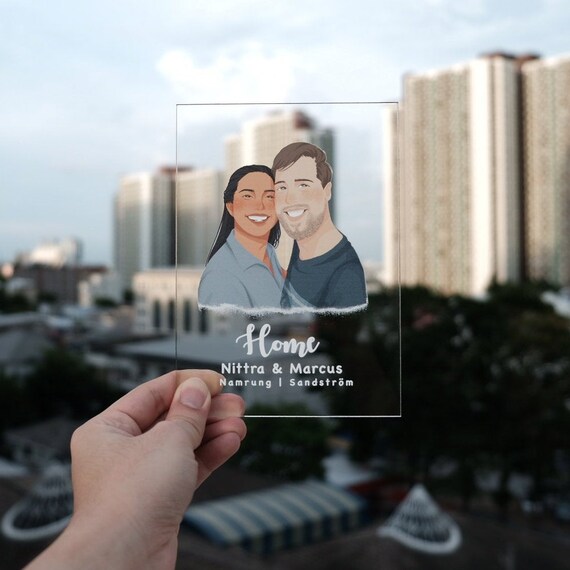 Cartoon Painting on Acrylic Card Cartoon Acrylic Sign Lucite | Etsy