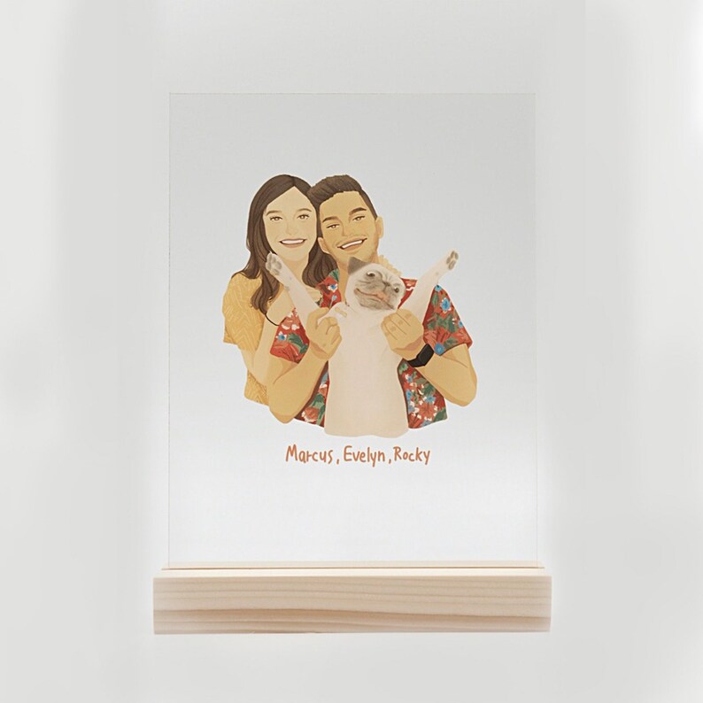 Cartoon Painting on Acrylic Card Cartoon Acrylic Sign Lucite | Etsy