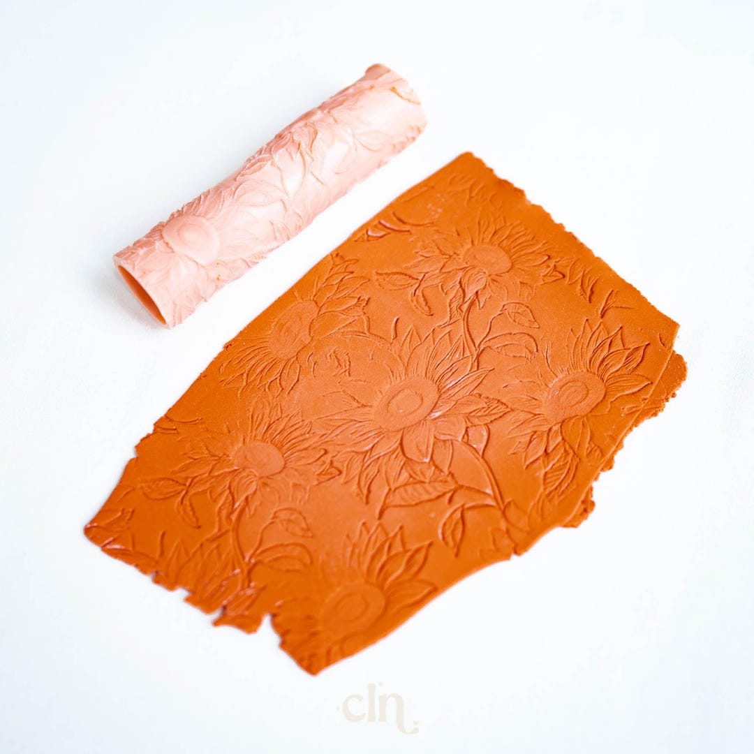 Sunflower Texture Roller, 3D Printed Clay Roller, Embossing Polymer ...