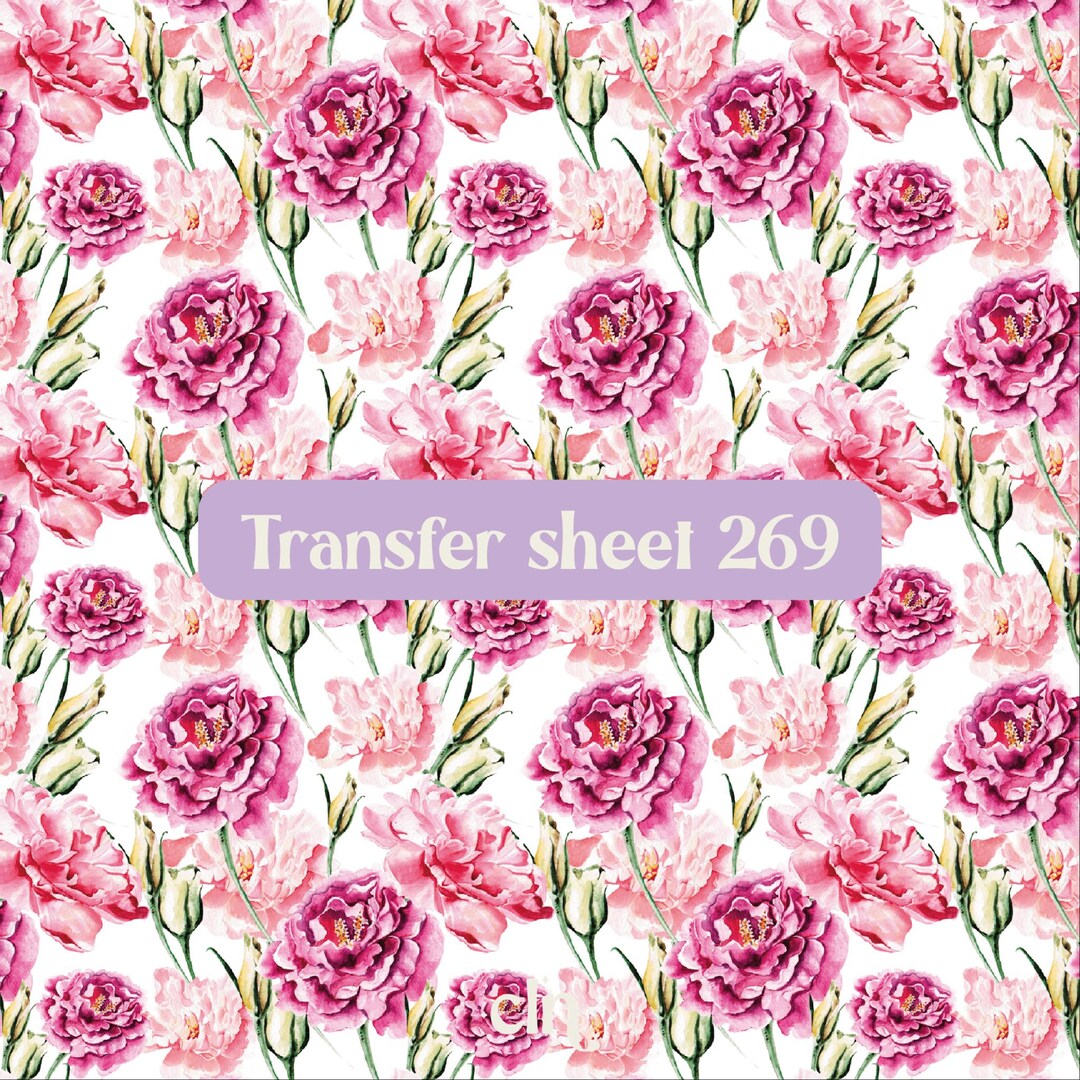 Pink Flowers Polymer Clay Transfer Sheet, Water Soluble Paper, Clay ...