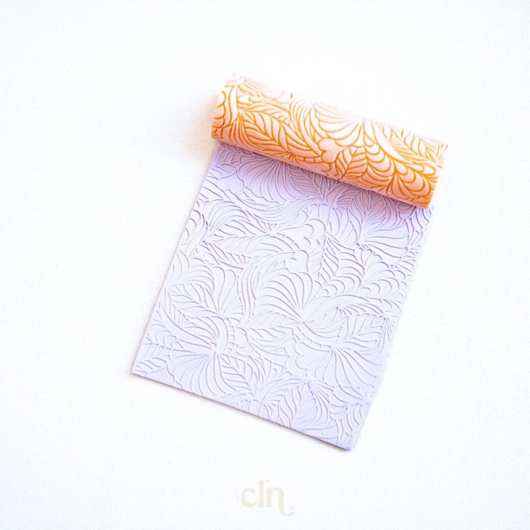 Floral Lines Texture Roller, 3D Printed Clay Roller, Embossing Polymer Clay Tool, Texture Stamp ...