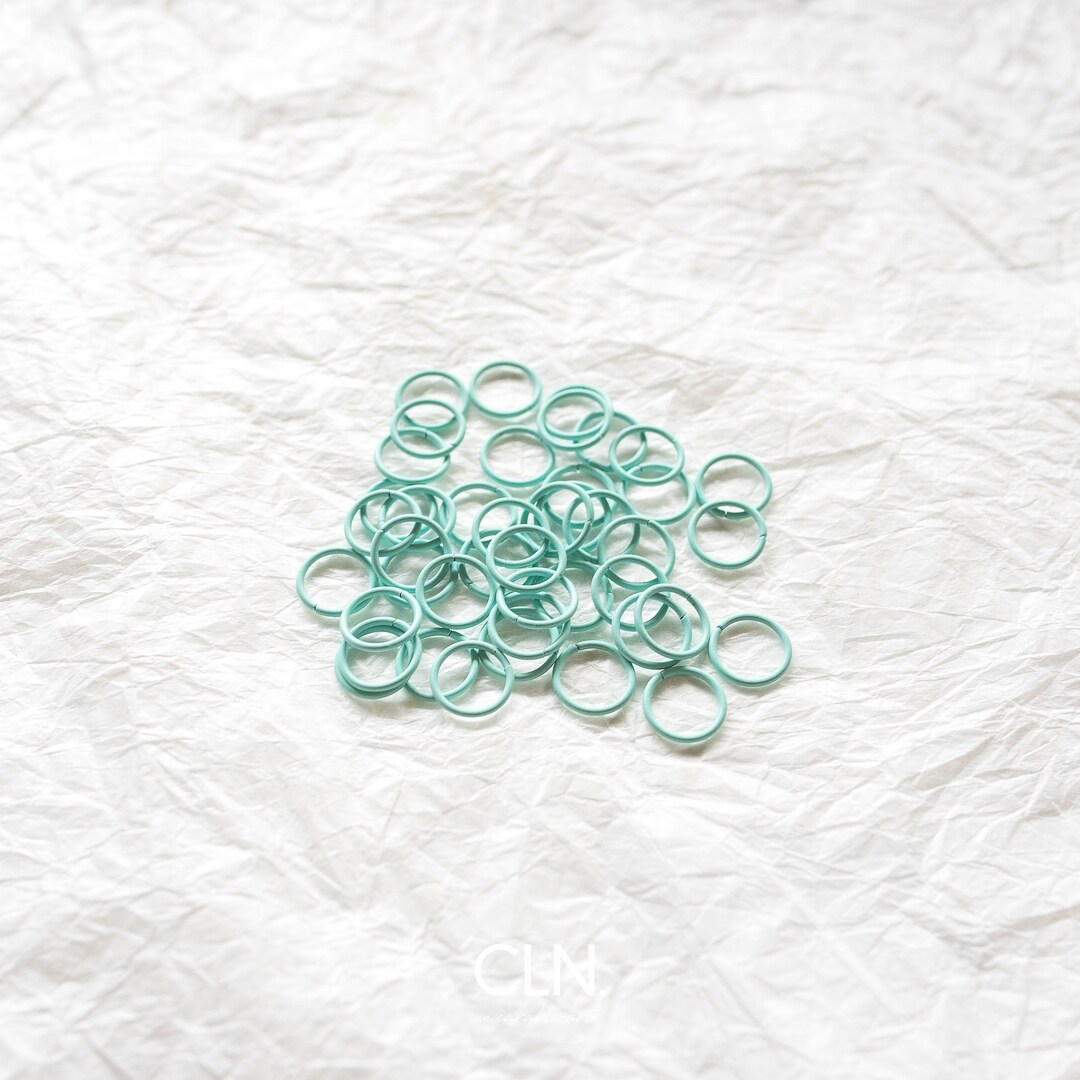 50 Mint Jump Rings, 10 and 8mm, Metal Coated Jump Rings, Open Rings ...