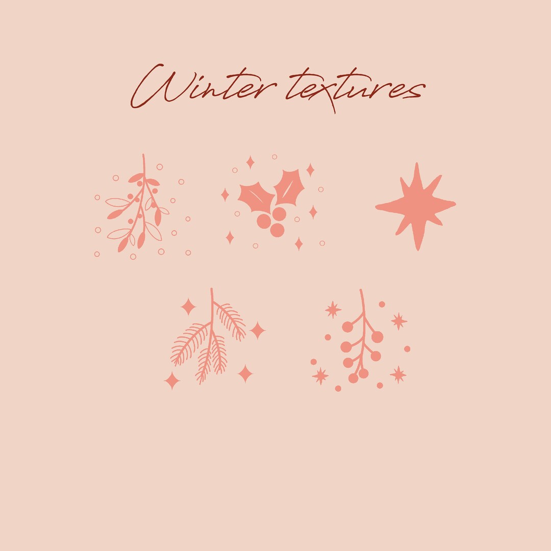 Winter Textures, Embossing Stamps, Line Art Stamp, Winter Stamp, Raised ...