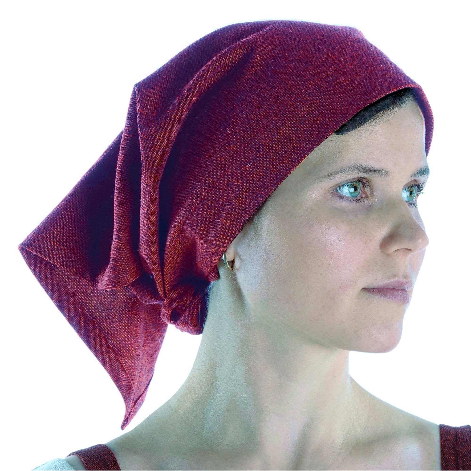 Medieval Headscarf Laudaty in Cotton Beige Black Red Brown - Etsy UK