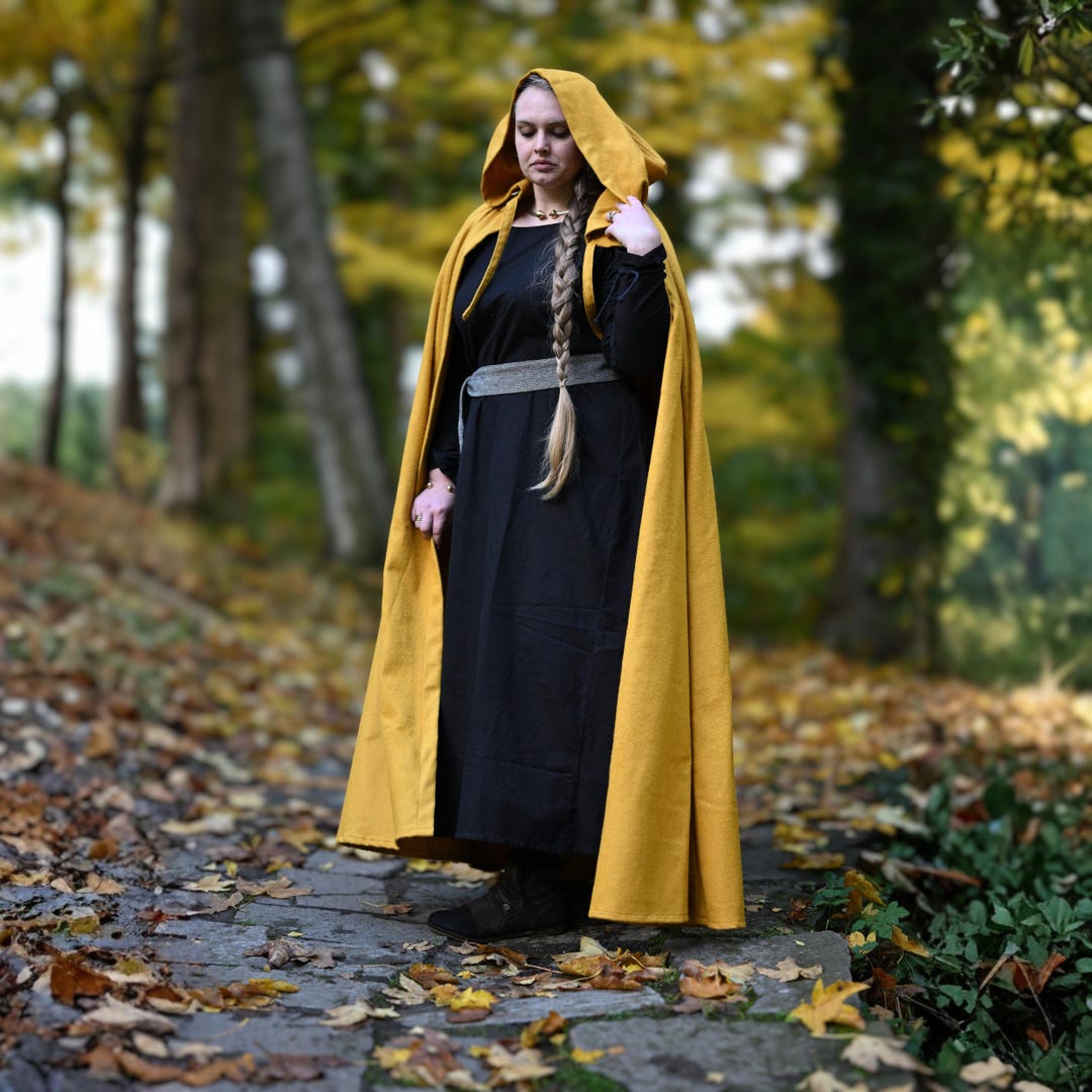Medieval Cloak Wool Felt Cosplay Cape Ibelin Beige, Black, Red, Brown ...