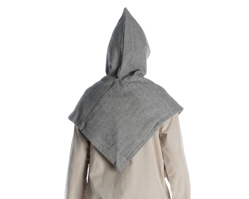 Viking Skjoldehamn Hood Herringbone Pattern Hooded Medieval Hood ...