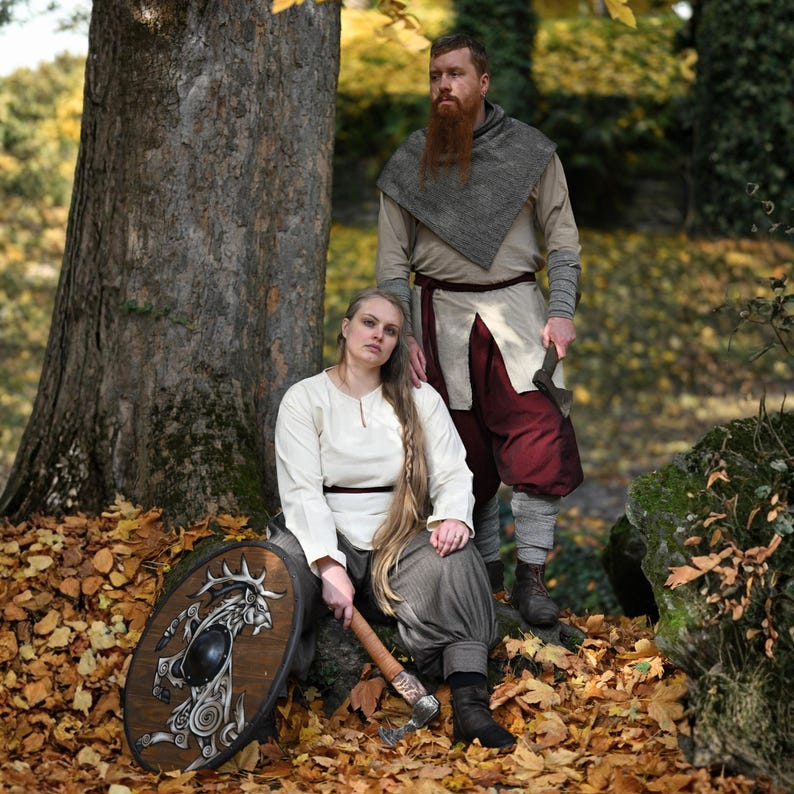 Viking Skjoldehamn Hood Herringbone Pattern Hooded Medieval Hood ...