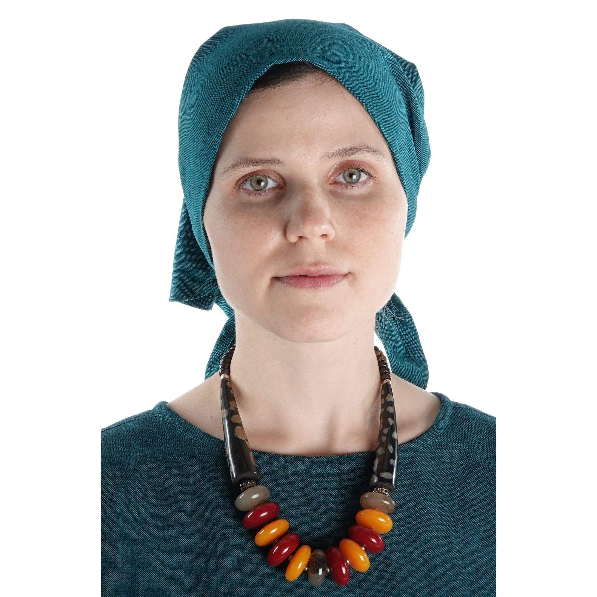 Medieval Headscarf Laudaty in Cotton Beige Black Red Brown - Etsy UK