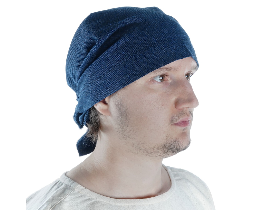 Medieval Headscarf Fidegart Made of Cotton Black, Red, Blue | Medieval ...