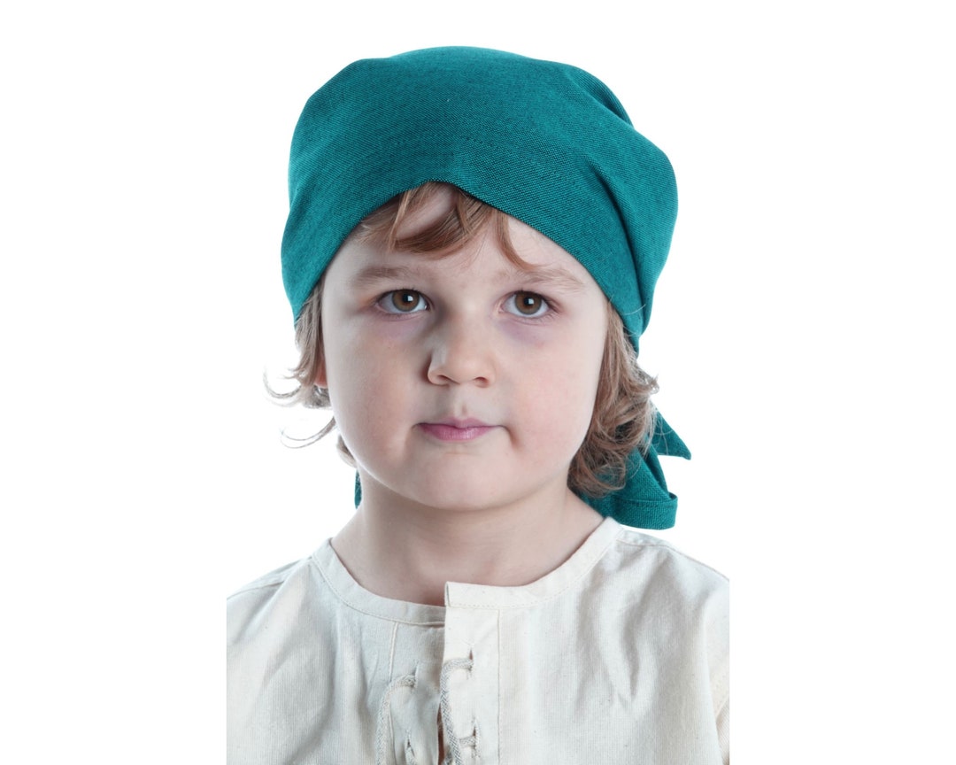 Medieval Headscarf Albewin for Children Made of Cotton Green, Red ...